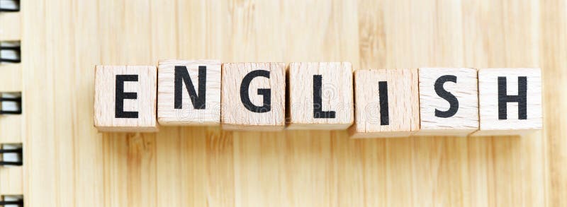 ENGLISH Word Arranged from Wooden Letters Stock Image - Image of people ...