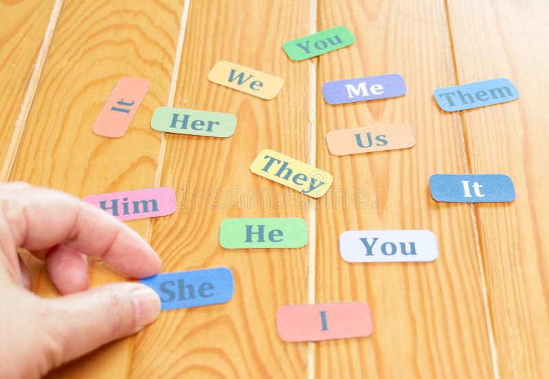English Word Cards on Wooden Table in Class Stock Photo - Image of ...