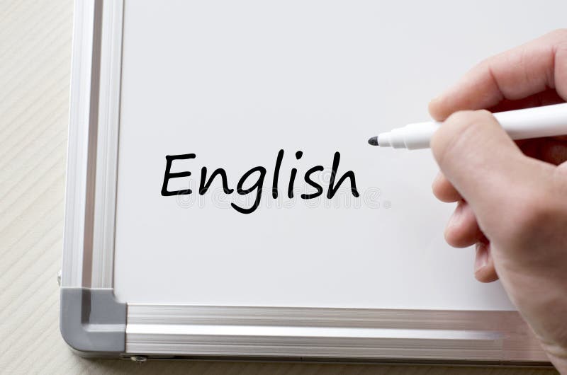 English Written on Whiteboard Stock Image - Image of international ...