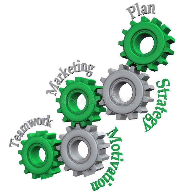 Engranajes Del Trabajo En Equipo Al Plan Stock de ilustración ...