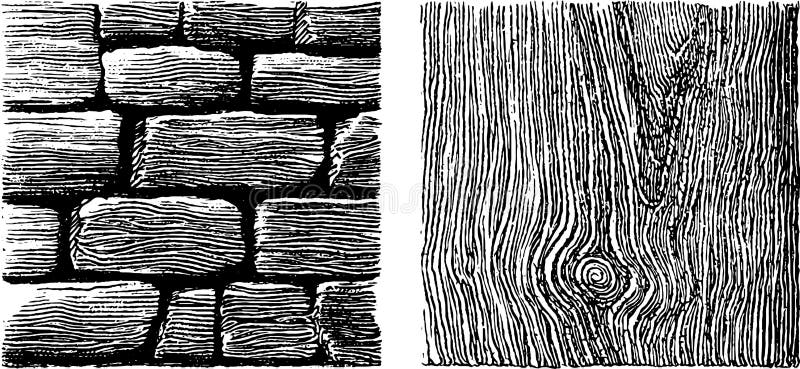 Engraved Brick and Wood Patterns for Design Projects Stock Illustration ...