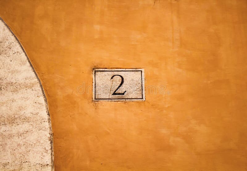 Engraved building number 2 stock image. Image of architecture - 82216089