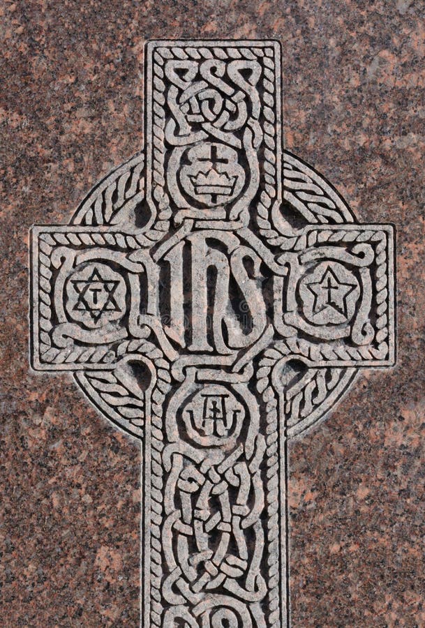 Engraved Celtic Cross stock image. Image of faith, grave - 81430803