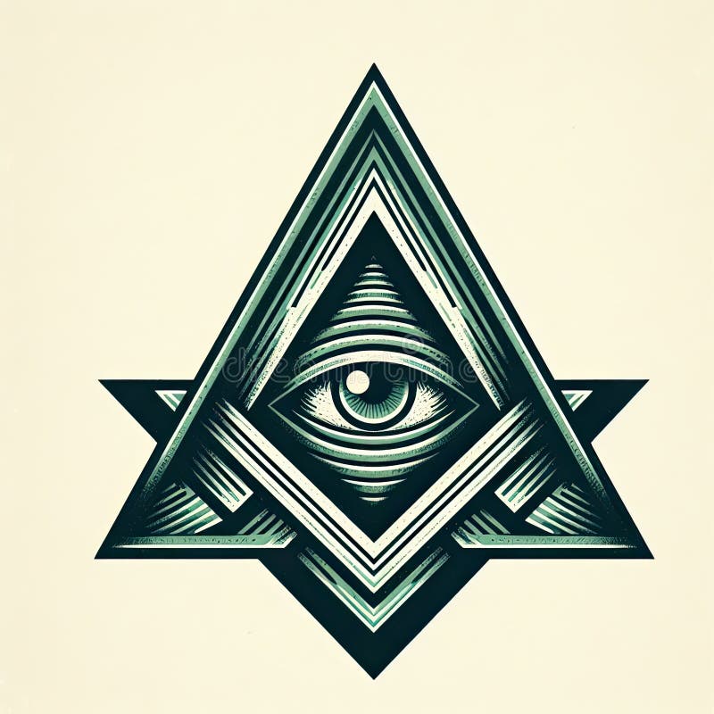 Engraved Eye Inside Layered Sacred Form Stock Illustration ...