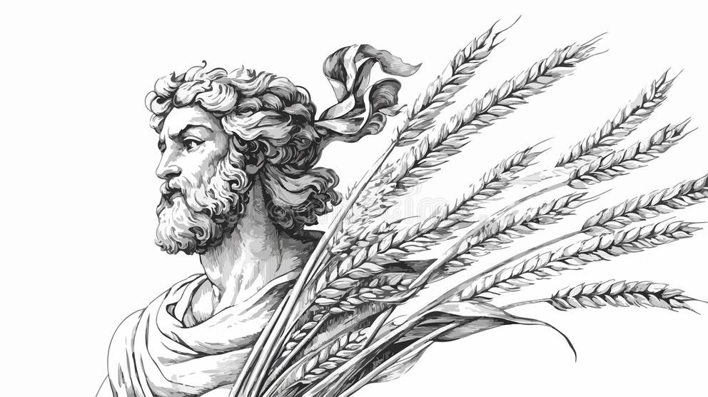 Engraved Illustration of Notus the Summer Wind in Vintage Style Stock ...