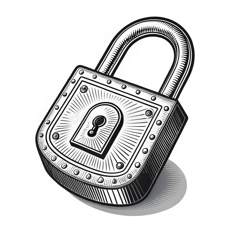 Engraved Padlock Isometric View Stock Illustrations – 1 Engraved ...