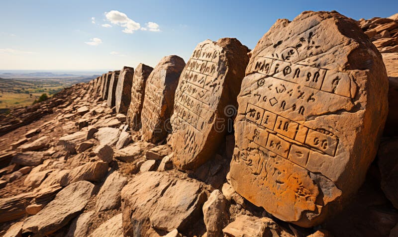 Engraved Rock with Inscriptions Stock Image - Image of inscriptions ...