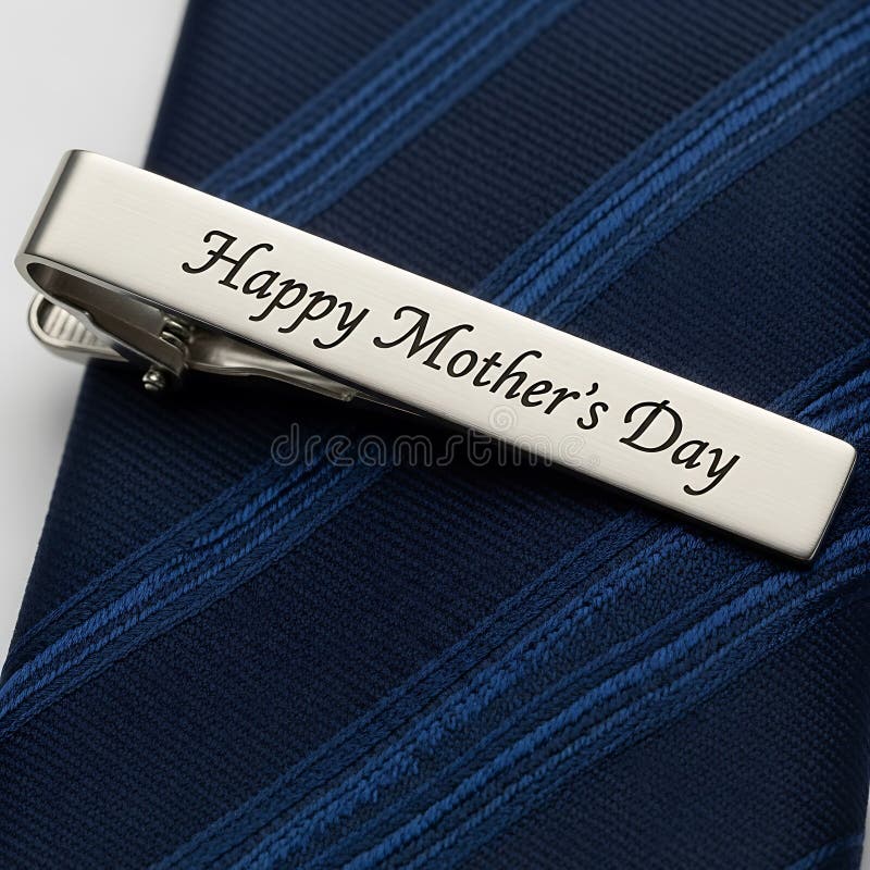 Engraved Silver Mother S Day Tie Clip Accessory Rests Securely upon a ...