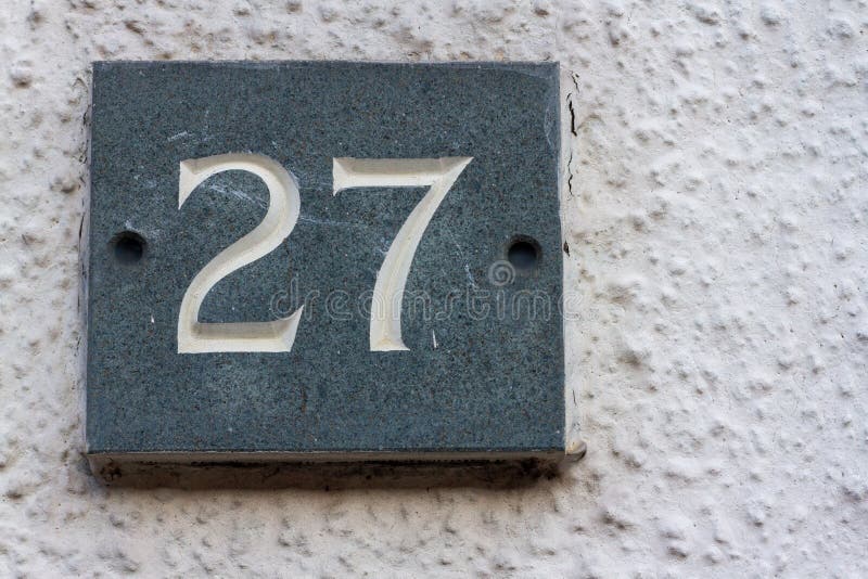 House number 27 stock photo. Image of nouveau, placard - 130062546