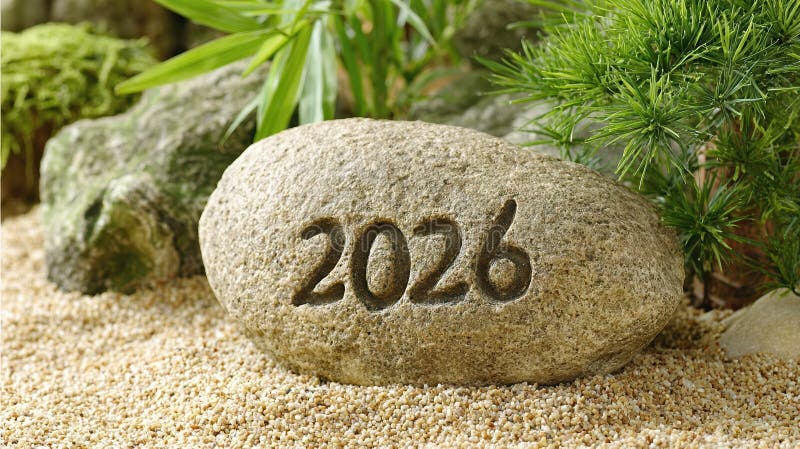 Engraved Symbol Smooth Stone Surface 2026 Natural Elements Serene ...