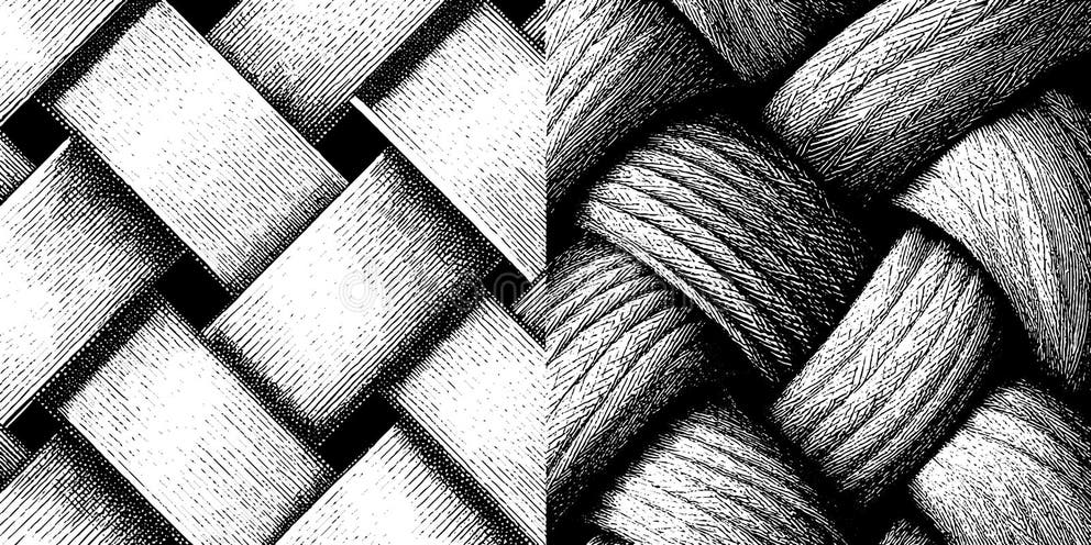 Engraved Textures Set Featuring Brick and Fabric Patterns for Design ...