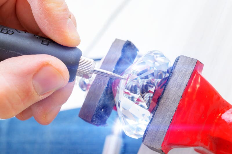 Engraving Crystal with Rotary Multi Tool Stock Photo - Image of making ...