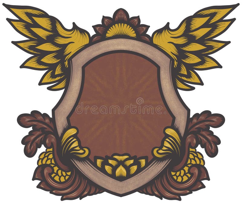 Engraving Design with Floral Decorations Stock Illustration ...