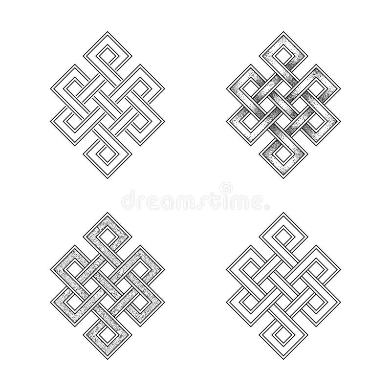 Engraving of Endless Knot Symbol on White Background Stock Vector ...