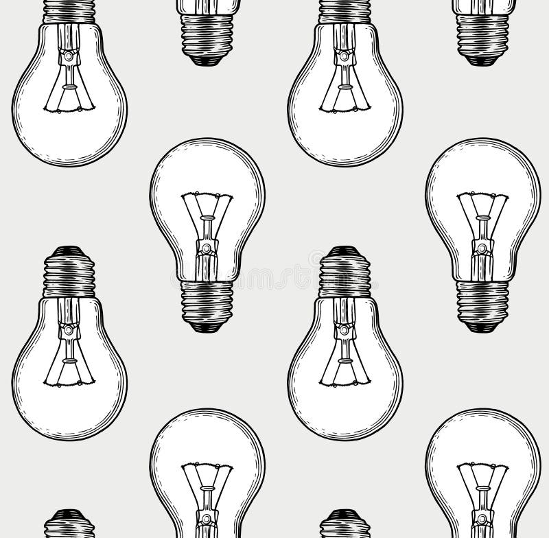 Engraving light bulbs stock vector. Illustration of antique - 106726810