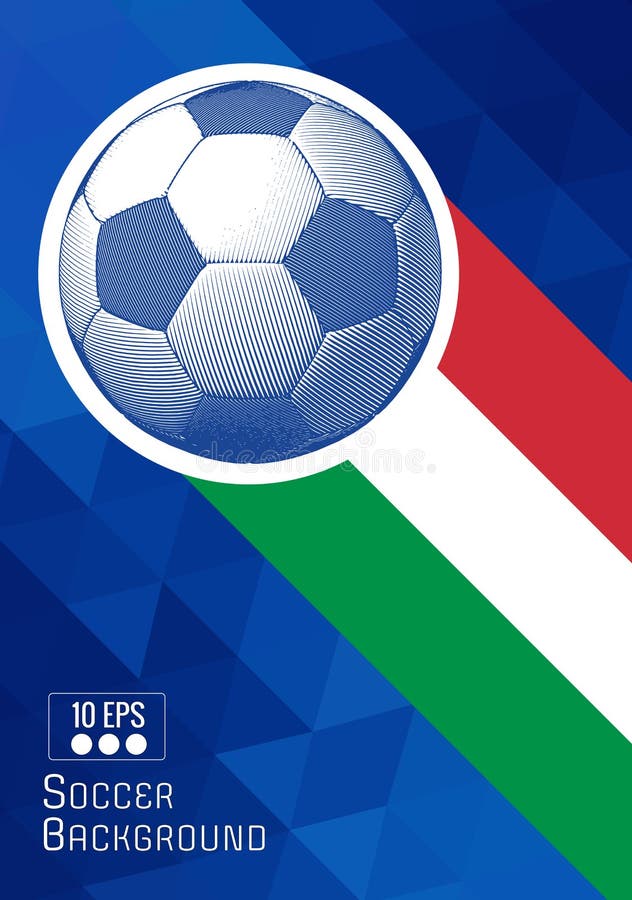 Engraving Soccer Ball Illustration with Triangle Stripe BG Stock Vector ...