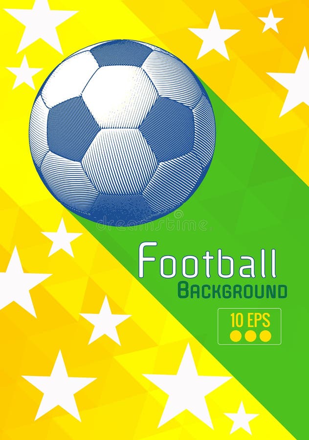 Engraving Soccer Ball Illustration with Triangle Stripe BG Stock Vector ...