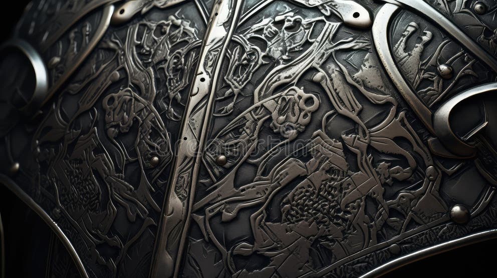 Engravings Medieval Armor Texture Stock Illustration - Illustration of ...