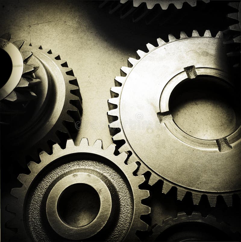 Engrenagens, Peças Da Máquina Na Ação Imagem de Stock - Imagem de ...