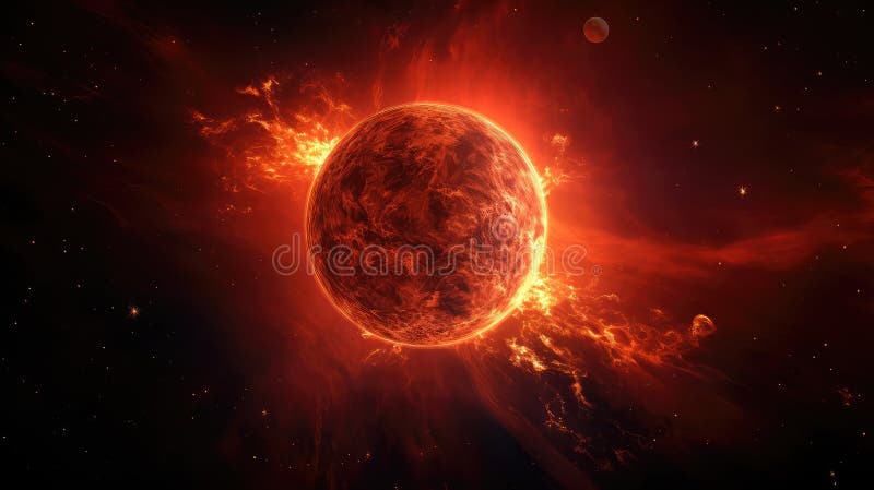 Engulf red giant star stock illustration. Illustration of dying - 321017486