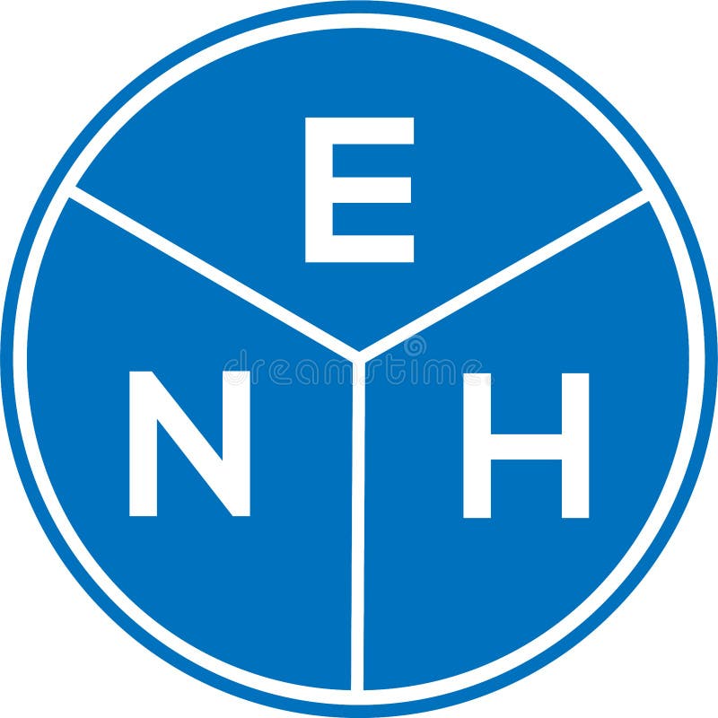 ENH Letter Logo Design on White Background. ENH Creative Circle Letter ...