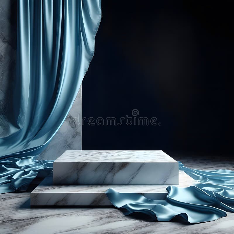 Silk Flow Artistic Marble Podium with Square Shape Stock Illustration ...