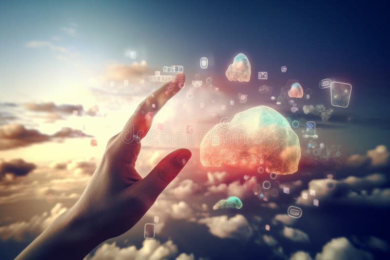 Versatile Cloud Apps: a Futuristic Touch To App Icons Stock ...