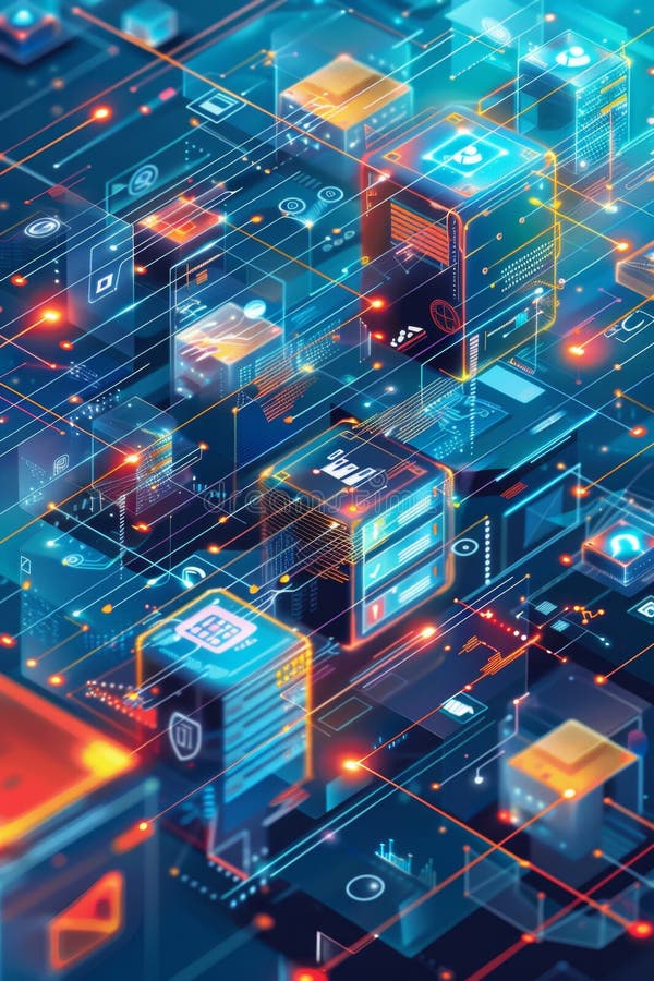 Enhance Data Privacy with Digital Encryption for Secure Data Organization. Stock Illustration ...