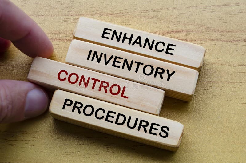 Enhance Inventory Control Procedures Text on Wooden Blocks. Operational ...