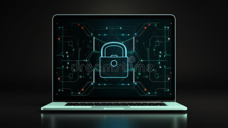 Enhance Security Lock Symbol on Screen Visually Indicates Secure Lock ...