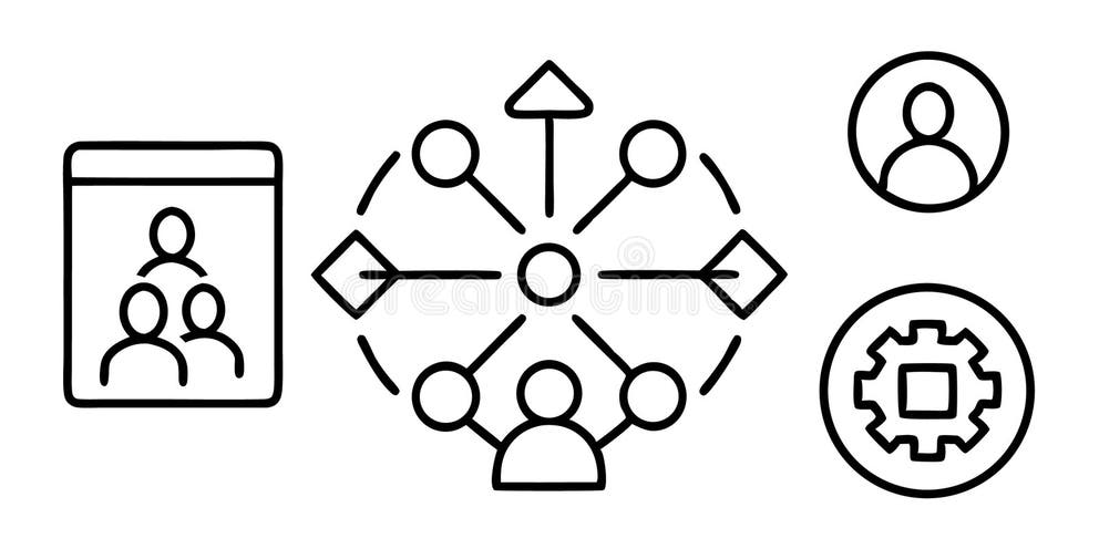 Collaboration Icons with Line Editing – Customizable & Scalable Vector ...