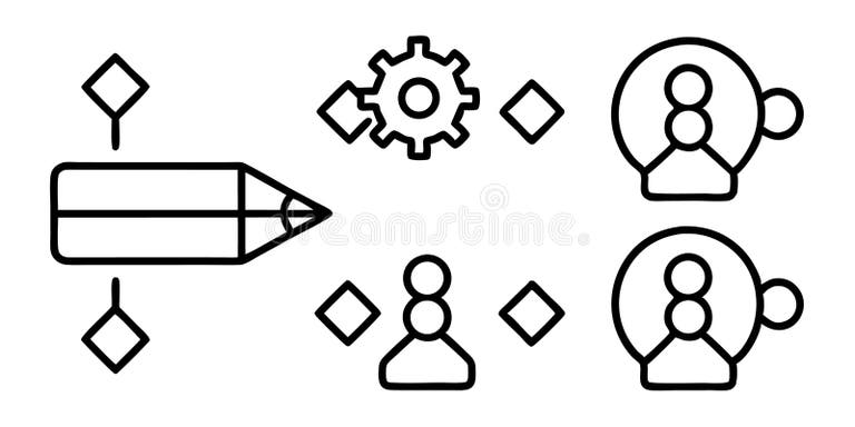 Collaboration Icons with Line Editing – Customizable & Scalable Vector ...