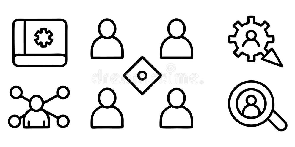 Collaboration Icons with Line Editing – Customizable & Scalable Vector ...