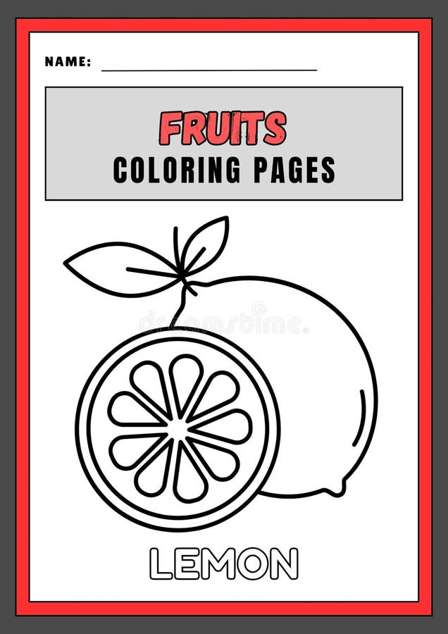 Fun and Educational: Coloring Time with Fruits for Children Stock ...