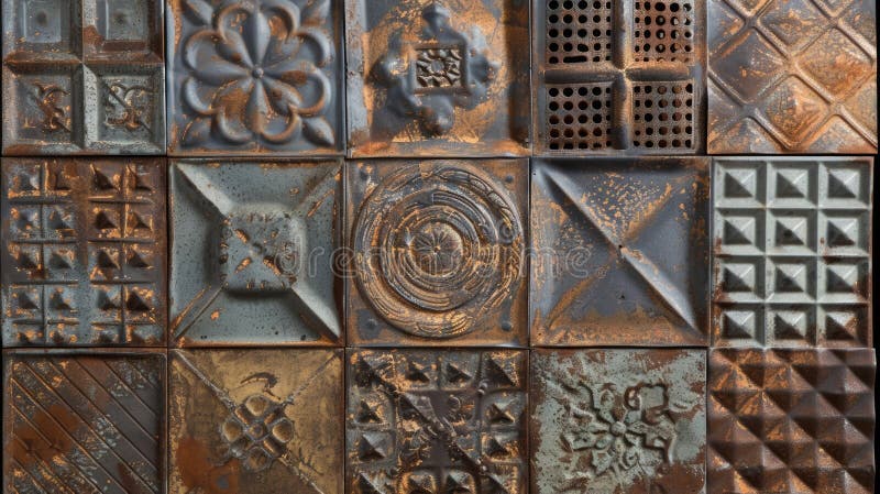 Enhance Your Industrialstyle Decor with this Embossed Tin Tile Wall Art ...