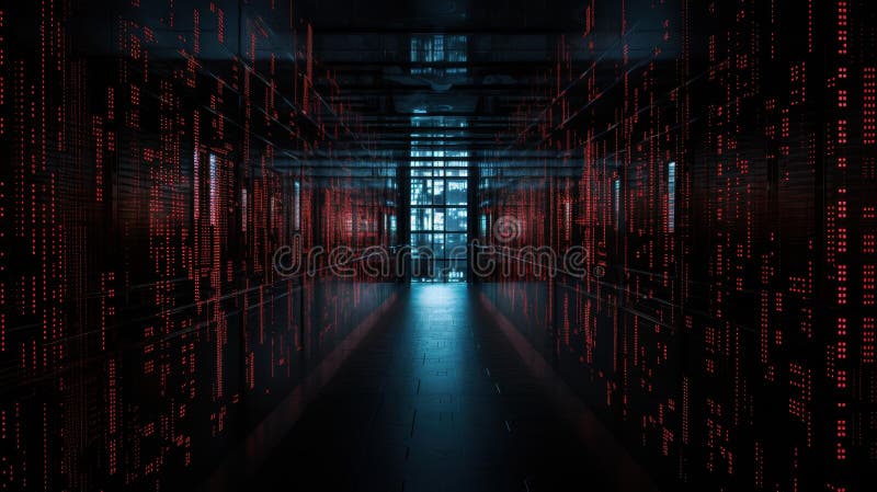 Enhance Your Security with a Red Digital Lock in a Matrix Tunnel Stock ...