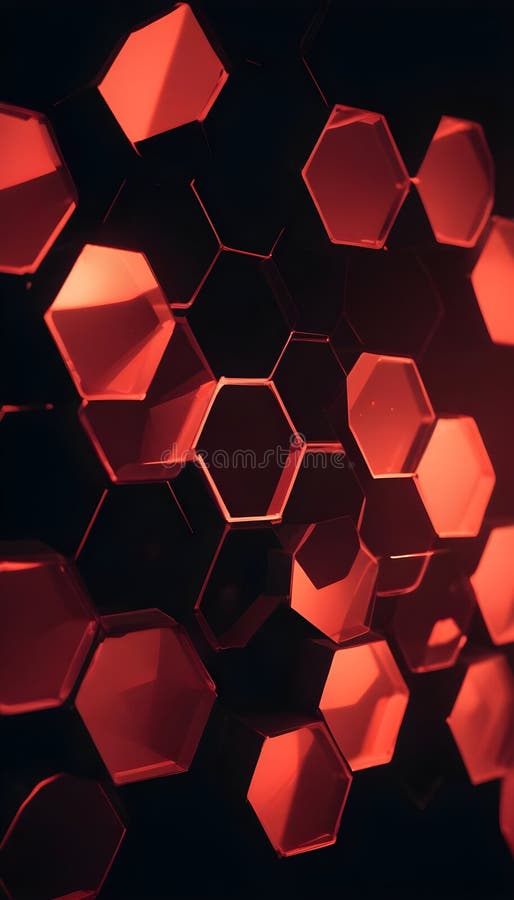 Futuristic Abstract Geometric Tech Wallpaper with Glowing Edges in Dark ...