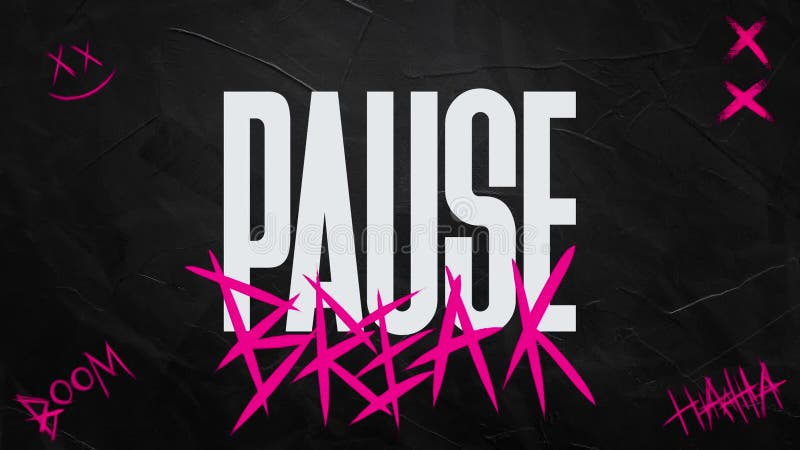 Grunge Brb Stream Overlay. Pause Be Right Back Glitch Stream Template ...