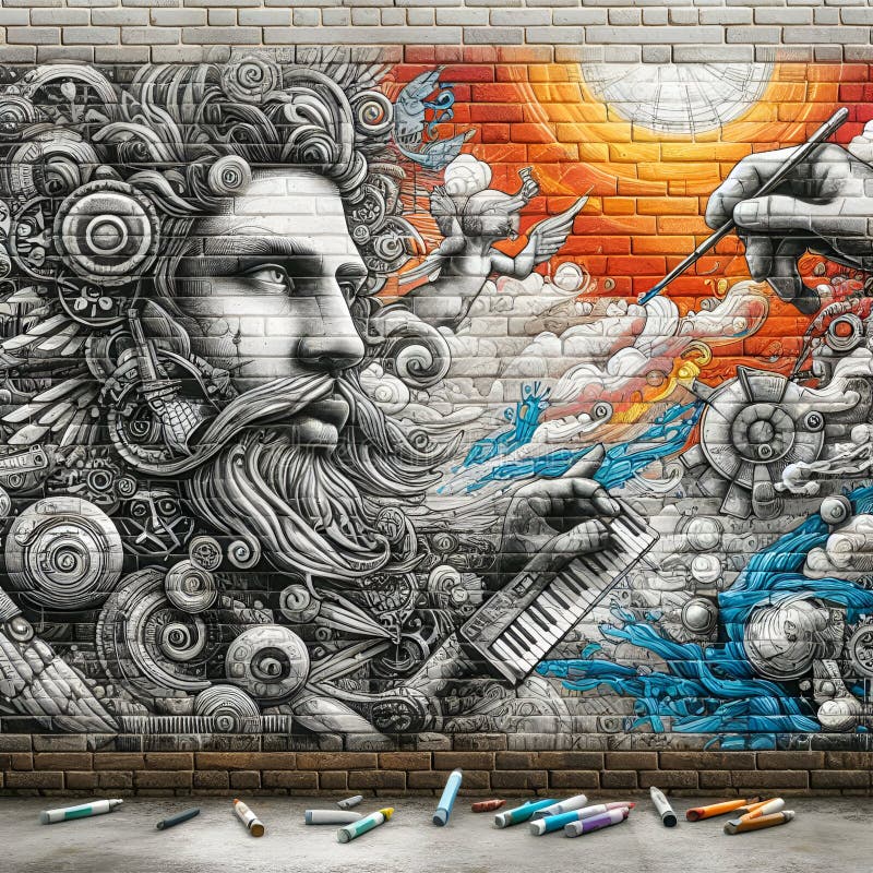 Mural Design with Watermark: Enhancing Walls with Subtle Elegance ...