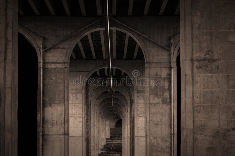 Enhanced Close Up of Underneath Structure of a Bridge Stock Image ...
