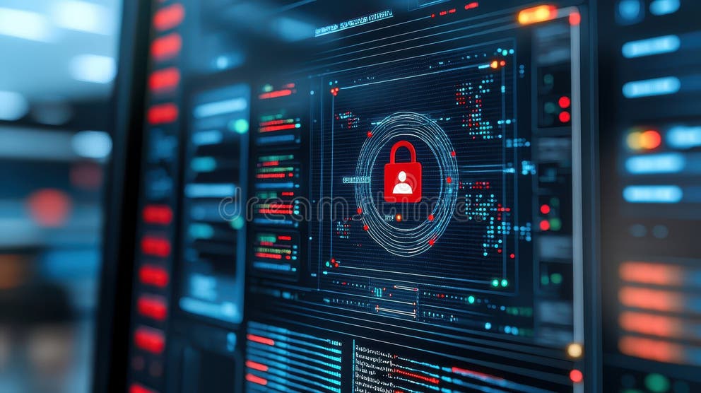 Enhanced Computer Security, Locked Screen Symbolizing Data Protection ...