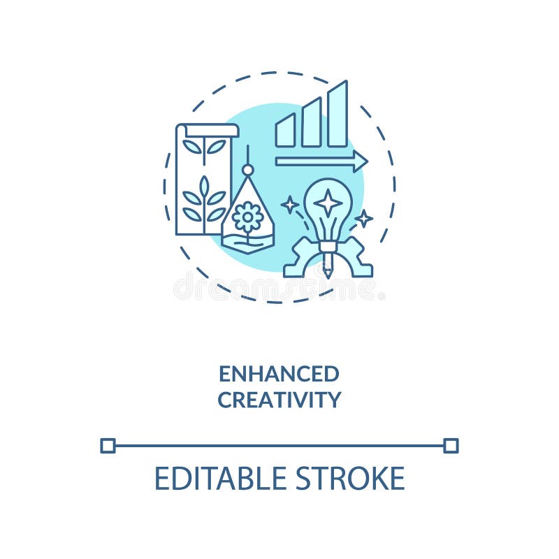 Enhanced Creativity Blue Concept Icon Stock Vector - Illustration of ...