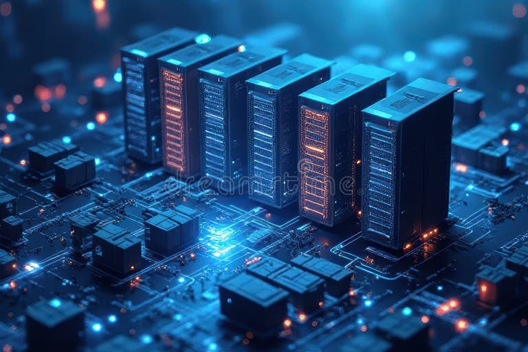 Enhanced Data Storage System Stock Illustration - Illustration of ...