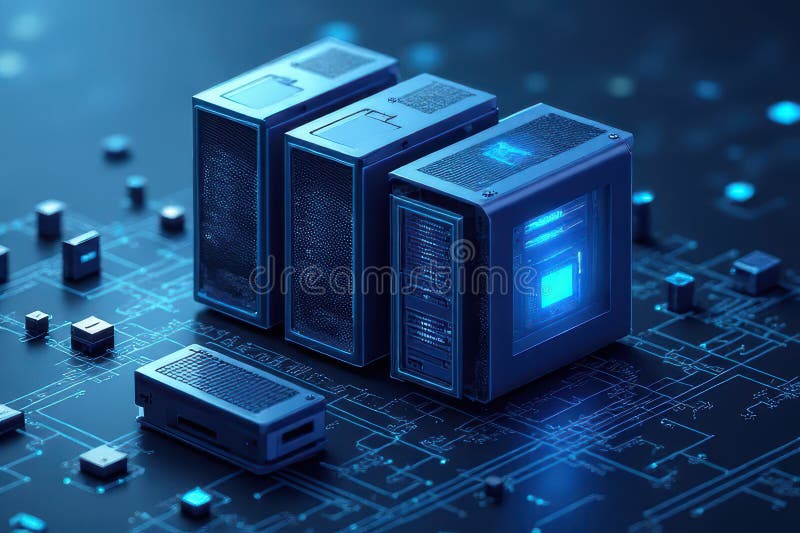 Enhanced Data Storage System Stock Illustration - Illustration of setup ...