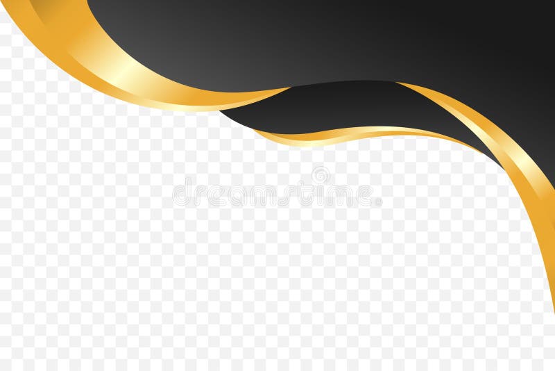 Enhanced Header and Footer Borders with a Black and Gold Wavy Vector ...