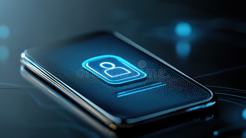 Enhanced Mobile Security, Locked Cell Phone Screen with Prominent Lock ...