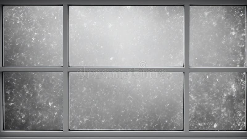 Enhanced Monochromatic Snow Filled Window on Grey Background Stock ...