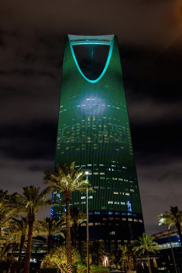 A Night View of Riyadh S Iconic Kingdom Tower during Ramadan Editorial ...