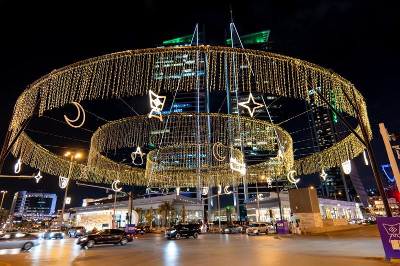 A Night Photo of the Hyatt Regency Olaya Hotel and Surrounding ...
