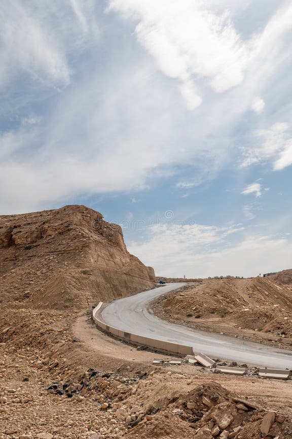 The Rocky Landscape and a Road Surrounding Riyadh, Saudi Arabia S Wadi ...